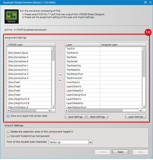 Quadcept DesignConverter - Converting data from CR-5000 Board Designer